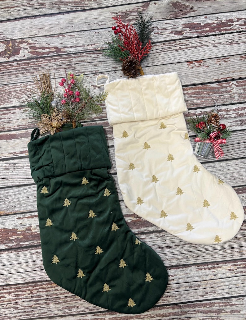 Family Christmas Stocking Set, Embroidered Stocking, Monogrammed ...