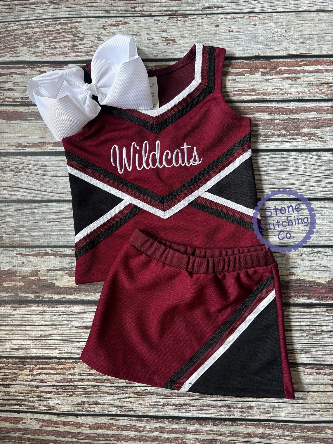 Maroon & Black Cheer Uniform, Customized Cheerleading Uniform, Girls ...