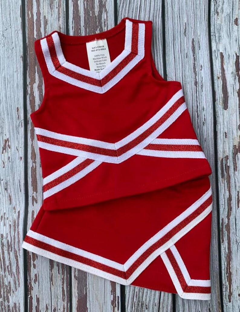 Red & White Cheer Uniform Customized Cheerleading Uniform - Etsy