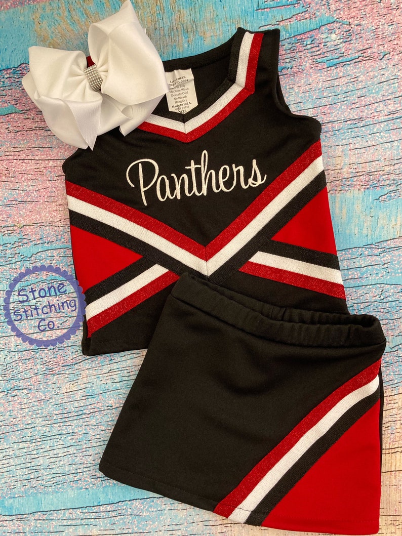Red & Black Cheer Uniform Customized Cheerleading Uniform - Etsy