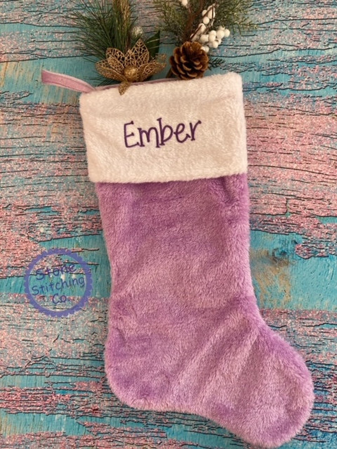 Purple Christmas Stocking, First Christmas Stocking, Baby's First ...