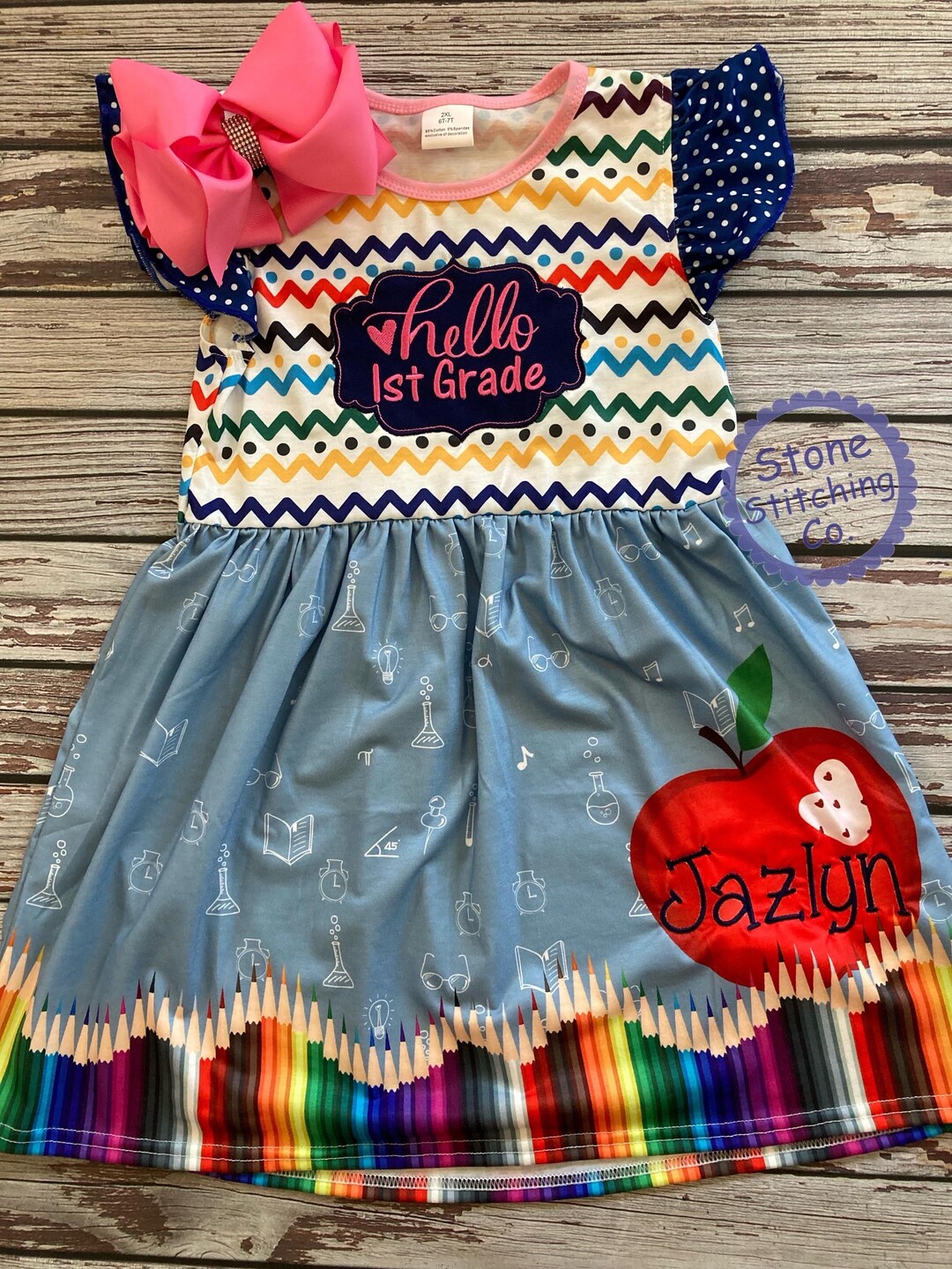 1st Grade Dress, 1st Grade Outfit, First Day of First Grade, Kinder ...