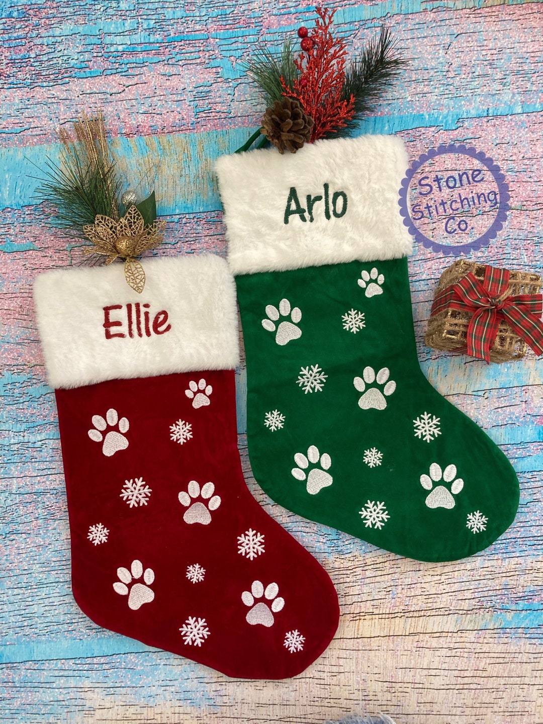 Personalized Dog Stocking, Dog Christmas Stocking, Monogrammed Dog ...