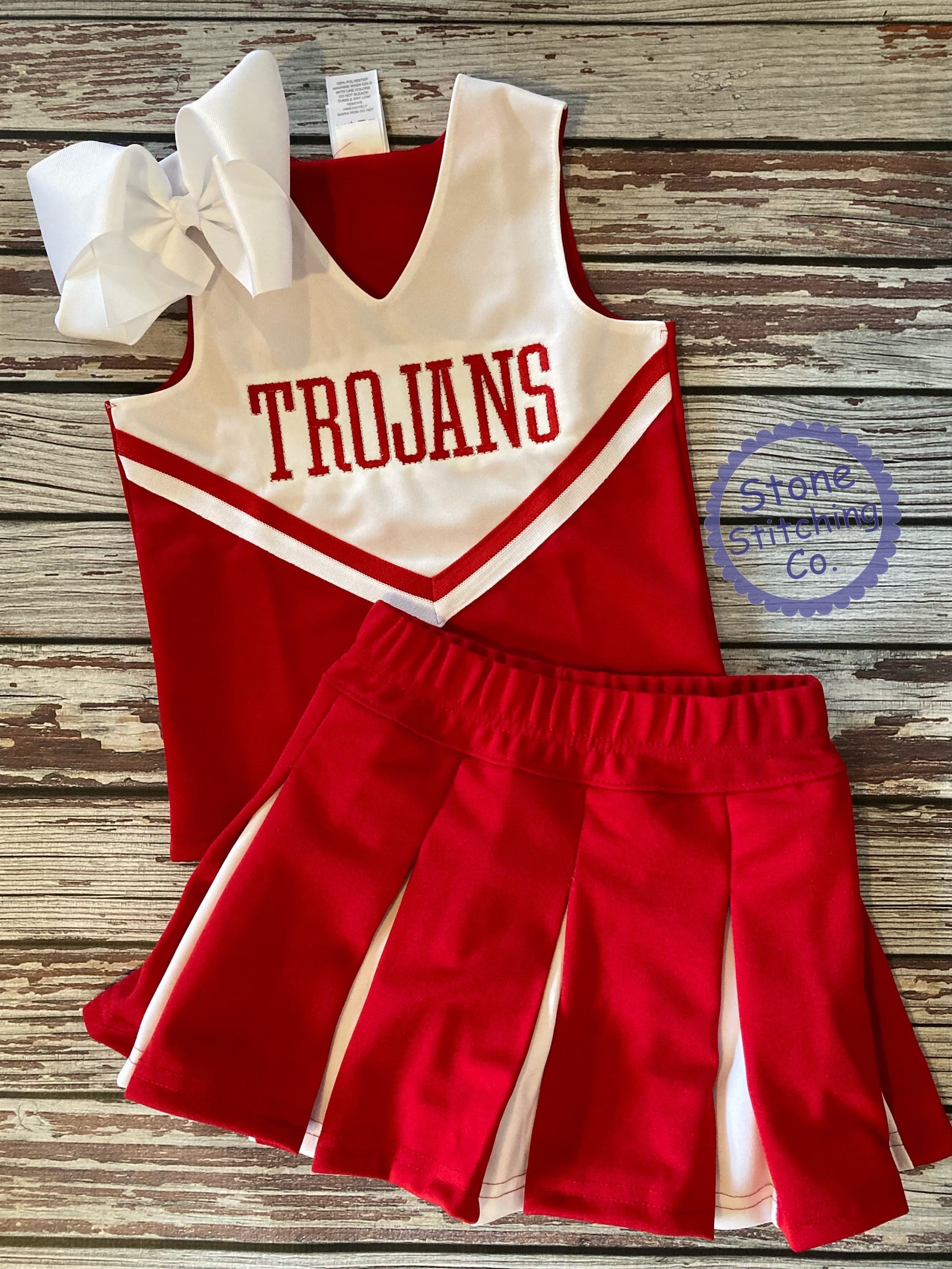 Red & White Cheer Uniform Customized Cheerleading Uniform - Etsy