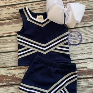 Navy Cheer Uniform, Customized Cheerleading Uniform, Girls Cheer ...