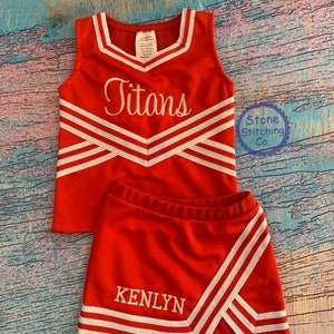 Orange Cheer Uniform, Customized Cheerleading Uniform, Girls Cheer ...