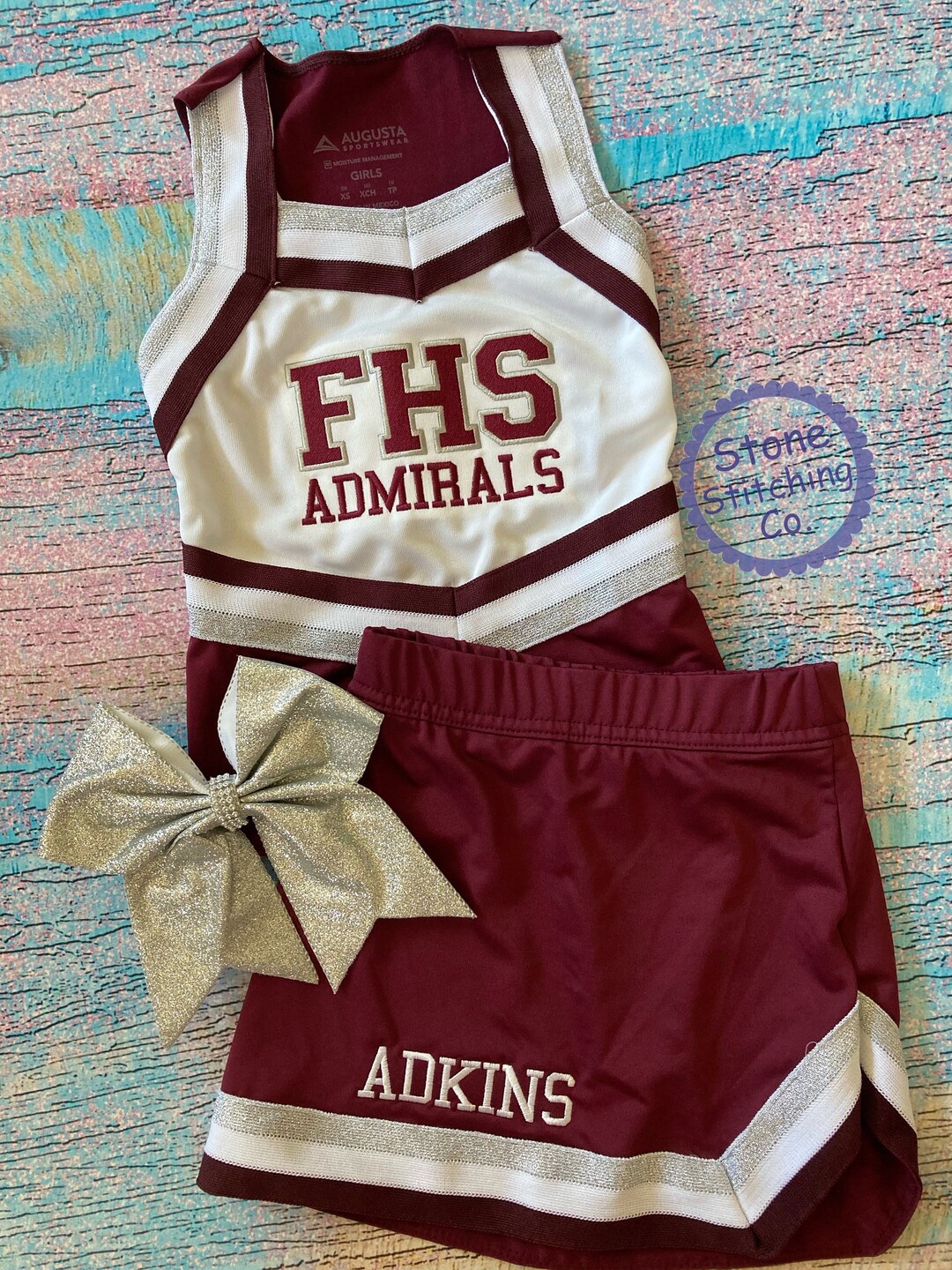 Maroon Cheer Uniform, Customized Cheerleading Uniform, Girls Cheer ...