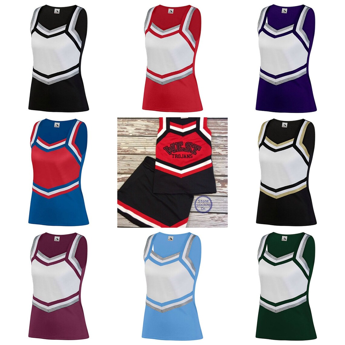 Black & White Cheer Uniform, Customized Cheerleading Uniform, Girls ...
