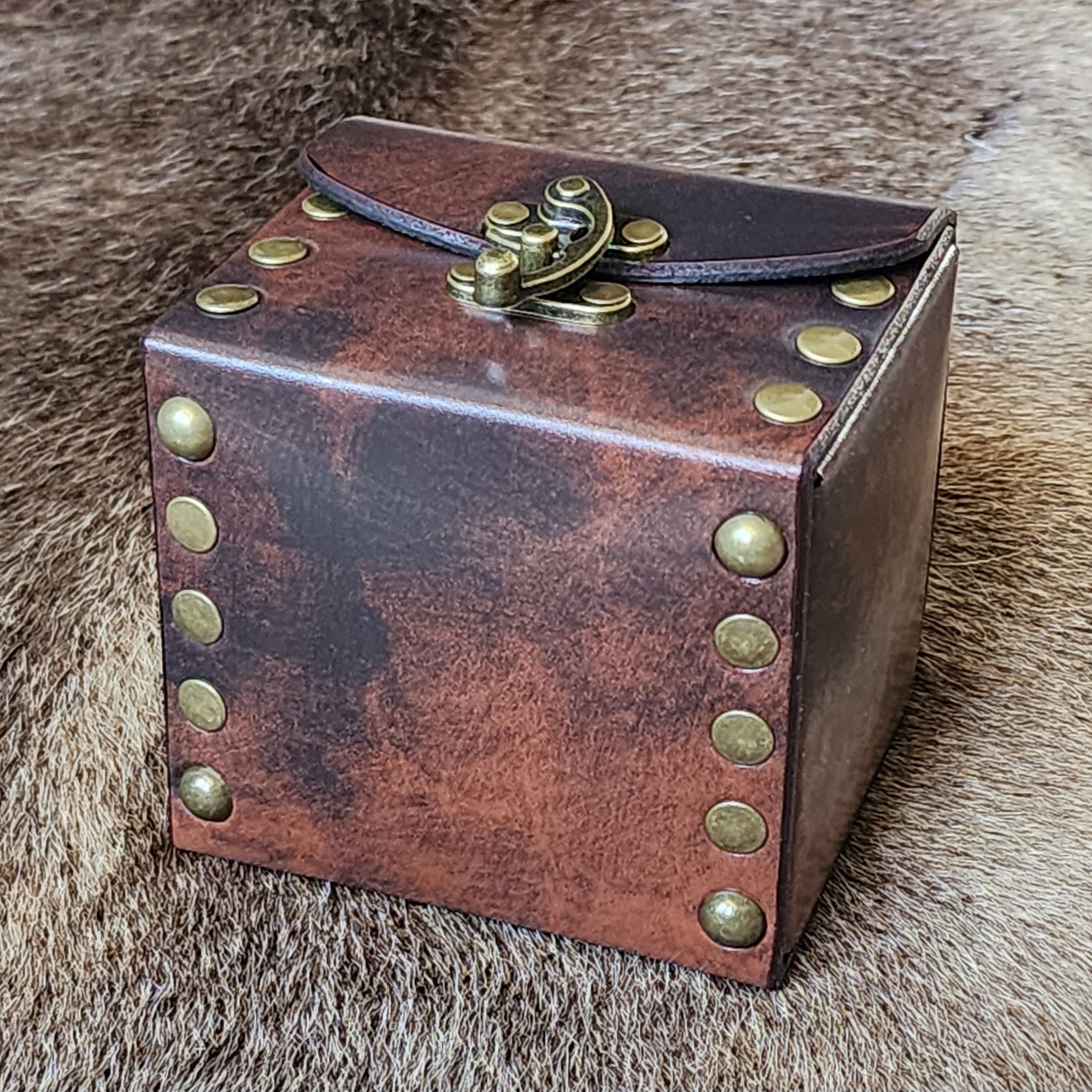 Leather Deck Box for Magic: the Gathering MTG. Brown & Black, Holds 100 ...