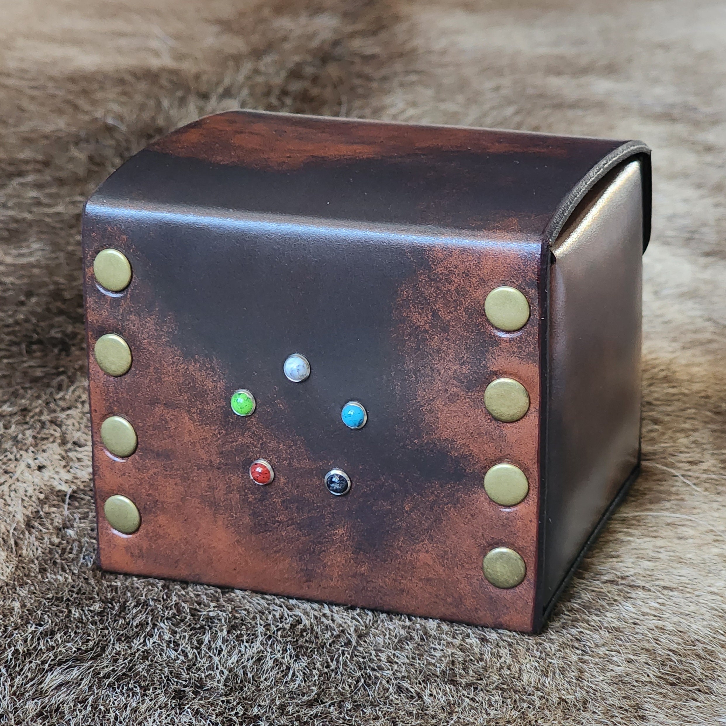 Leather Deck Box for Magic: the Gathering MTG. Brown & Black, Holds 100 ...