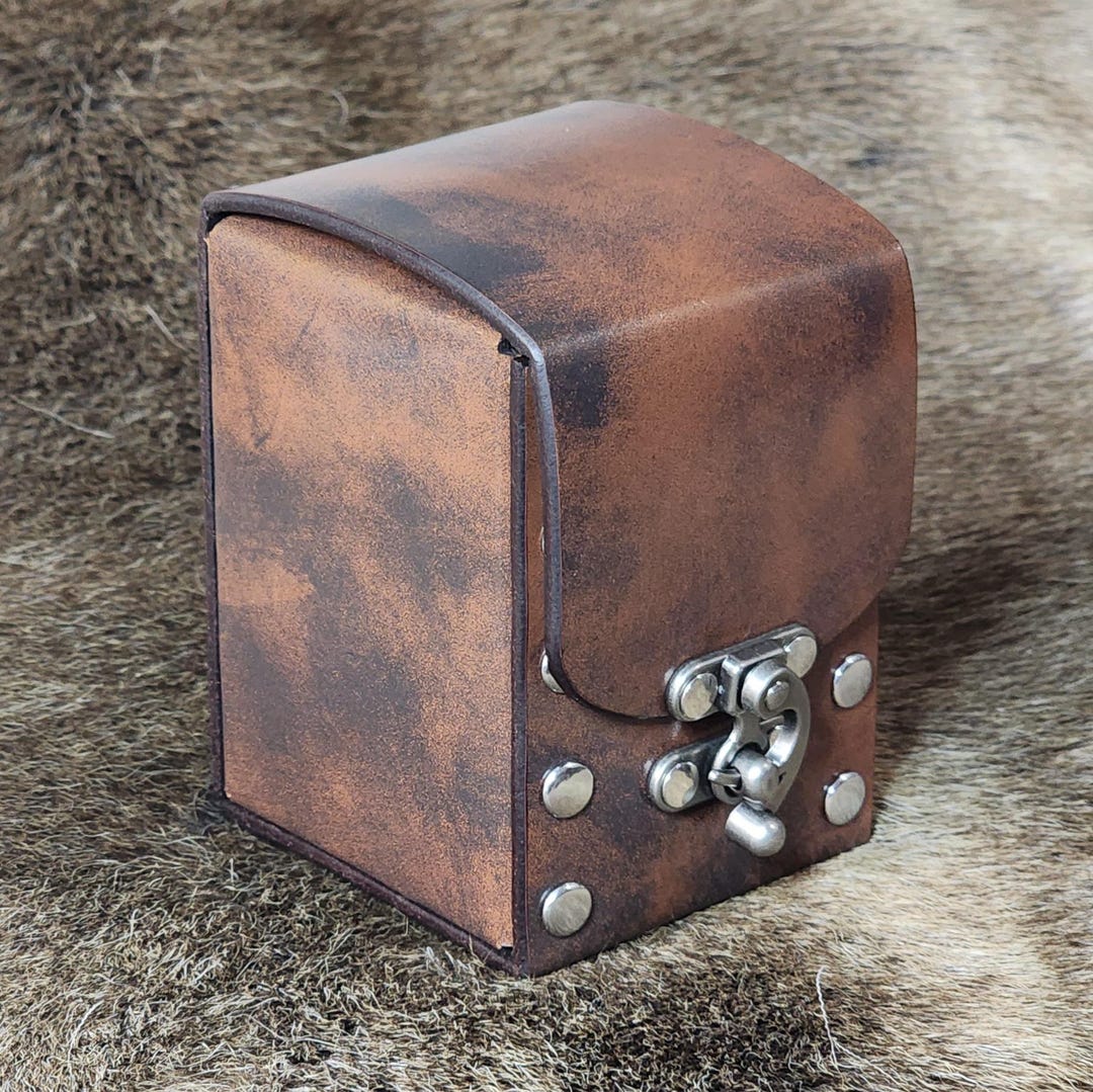 Leather Deck Box for Magic: the Gathering MTG. Brown & Black, Holds 100 ...