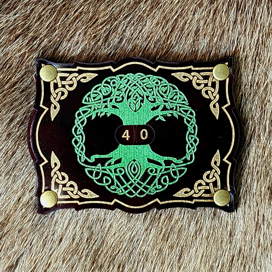 Customizable Leather Tree of Life Gaming & MTG Spin-down Life Counter ...