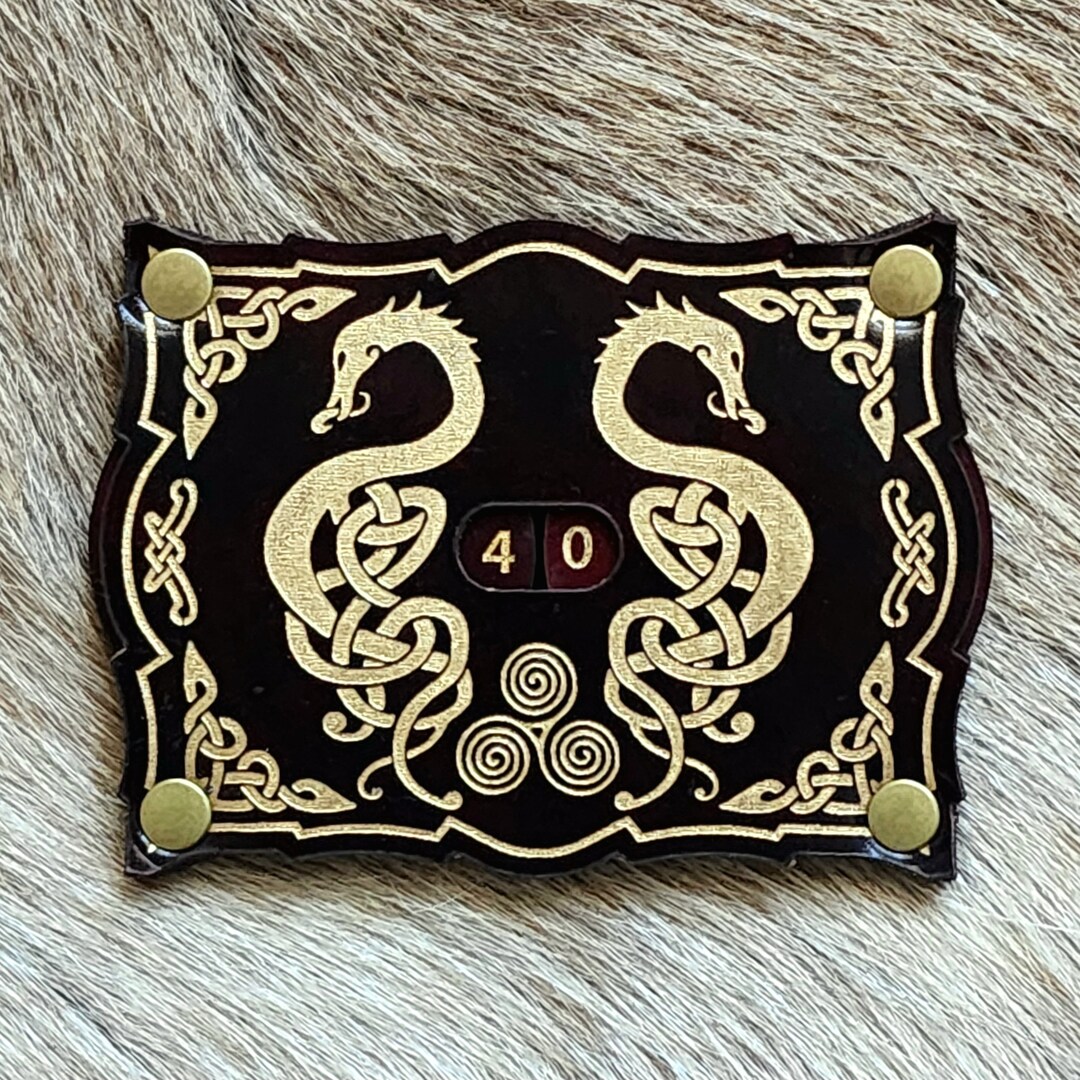 Leather Celtic Dragons Gaming & MTG Spin-down Life Counter. Ranges From ...