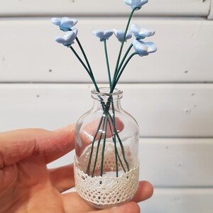 Forget-me-not Bottle, Remember, Ceramic Flowers, Handmade - Etsy UK