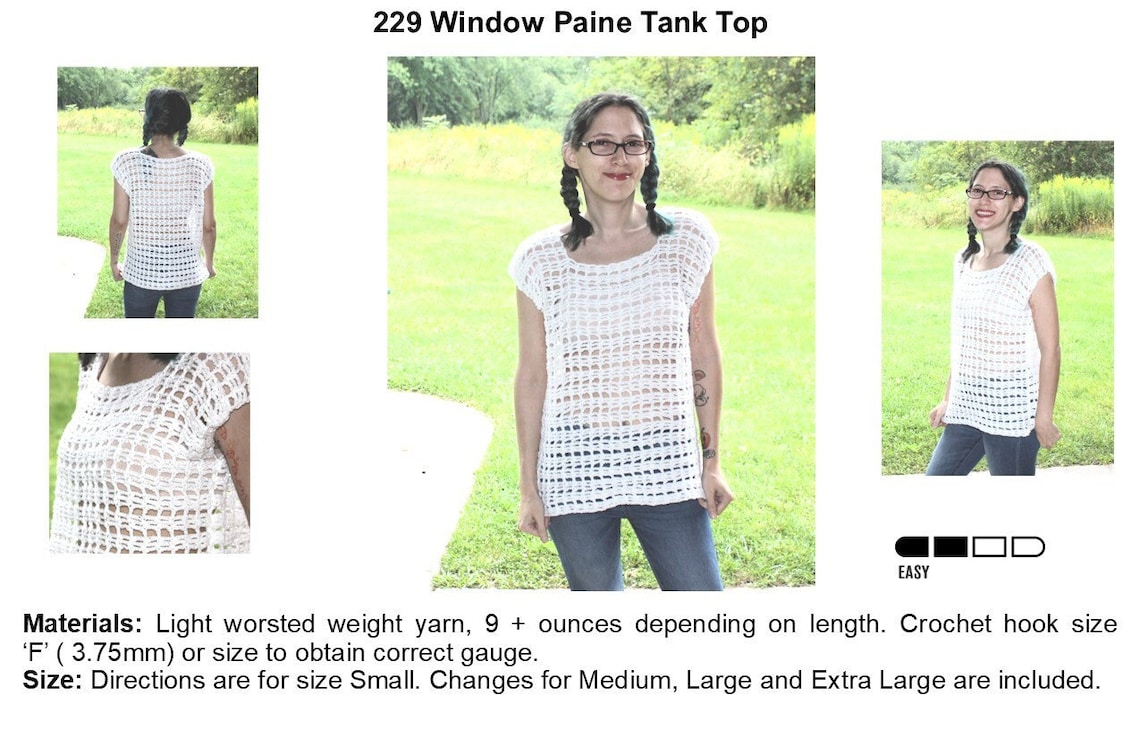 Window Pane Mesh Tank Top Pattern 229 - Etsy