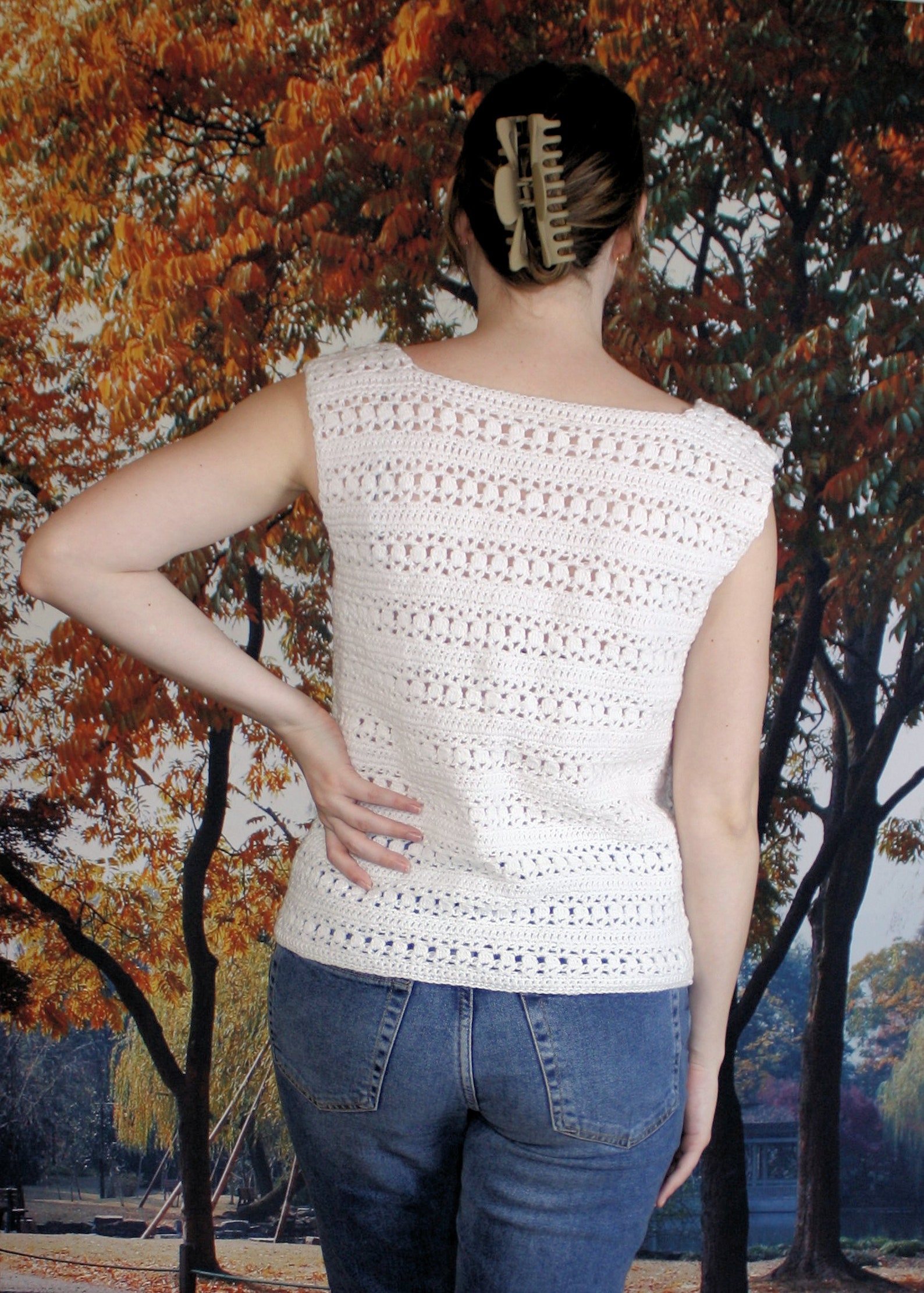 Crocheted Lace Stripes Tank Top Pattern 221 - Etsy