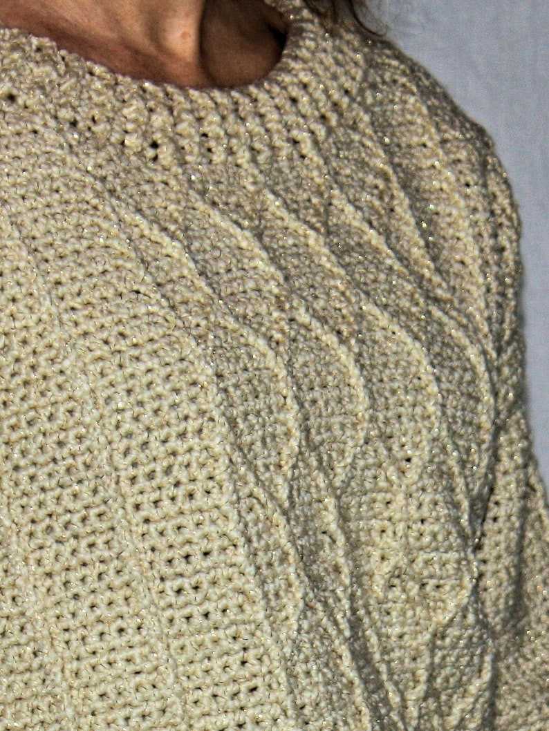 Crochet Diamond Design Crew Neck Sweater Pattern 529 - Etsy