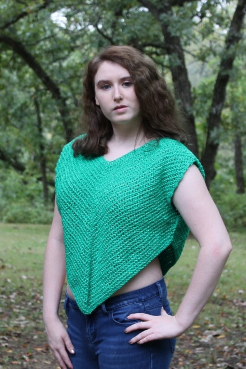 Poncho Style Crop Top Crochet Pattern 310 - Etsy