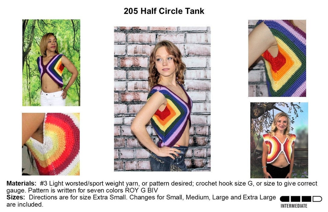 Crochet Half Circle Tank Top Pattern 205 - Etsy
