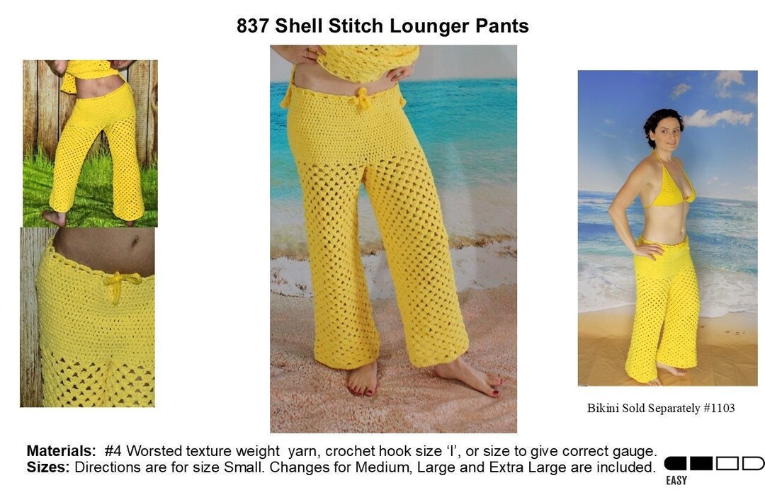 Crochet Mesh Lounge Pants Pattern 837 - Etsy Denmark