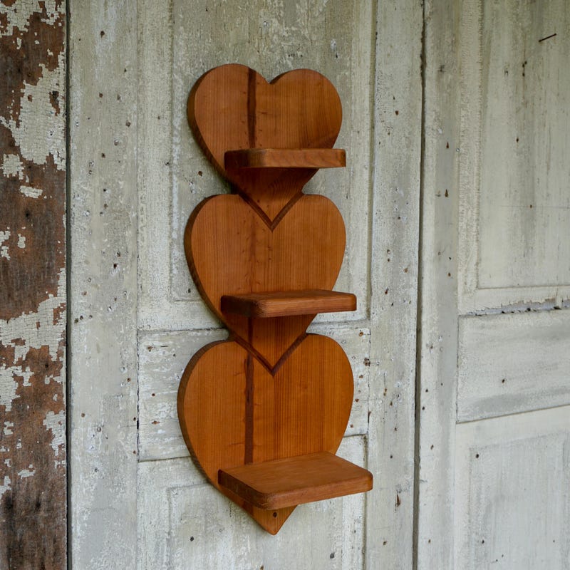Wood Heart Shelf - Etsy