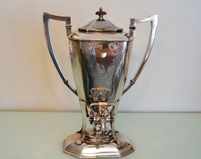 Antique Silver Coffee or Tea Server With Oil Pot for Heating, Barbour ...