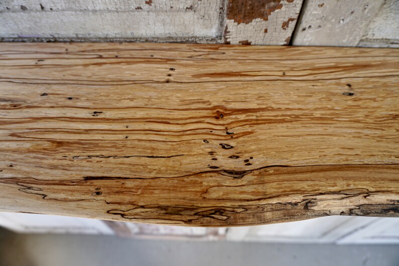 32.5 Inch Long Live Edge Spalted Maple Wood Shelf Finished and - Etsy