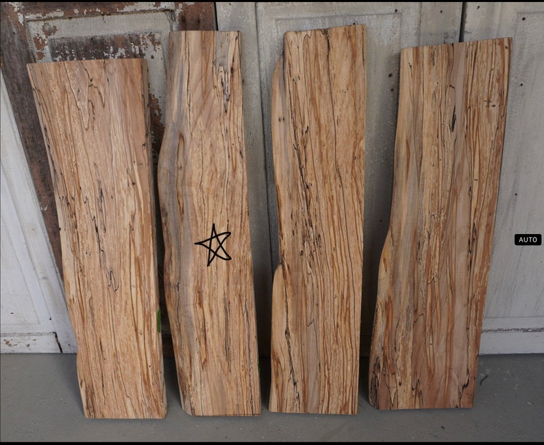 32.5 Inch Long Live Edge Spalted Maple Wood Shelf Finished and - Etsy