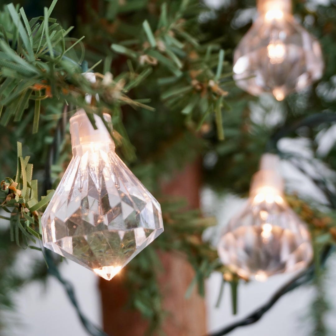 Vintage String to String Christmas Lights, 20 Feet Long With 20 Plastic ...