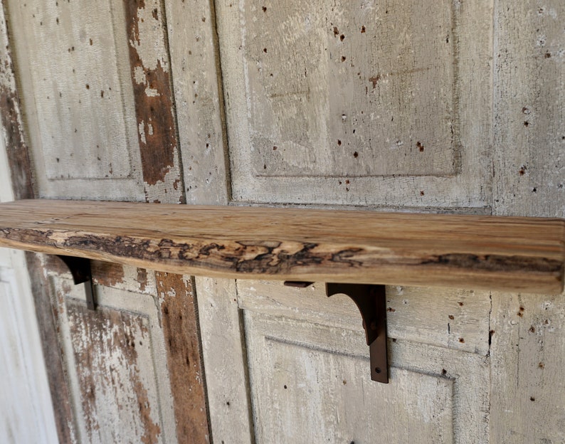 32.5 Inch Long Live Edge Spalted Maple Wood Shelf Finished and - Etsy