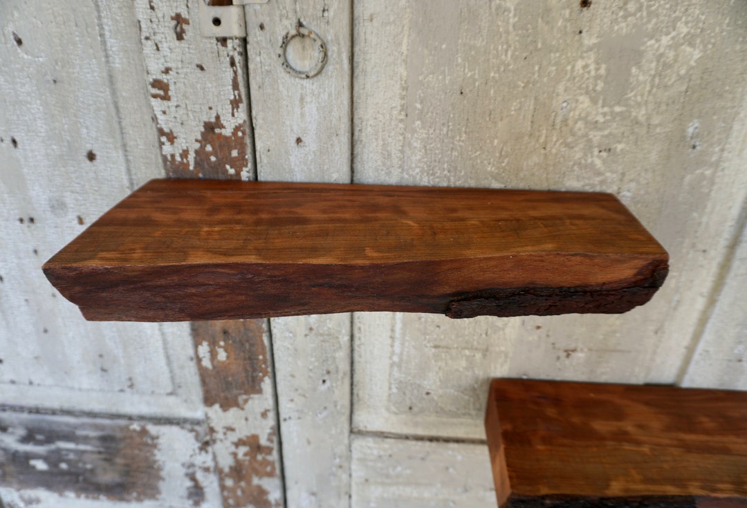 13 Inch Long Live Edge Walnut Shelf, 2.25 Thick Floating Shelf - Etsy