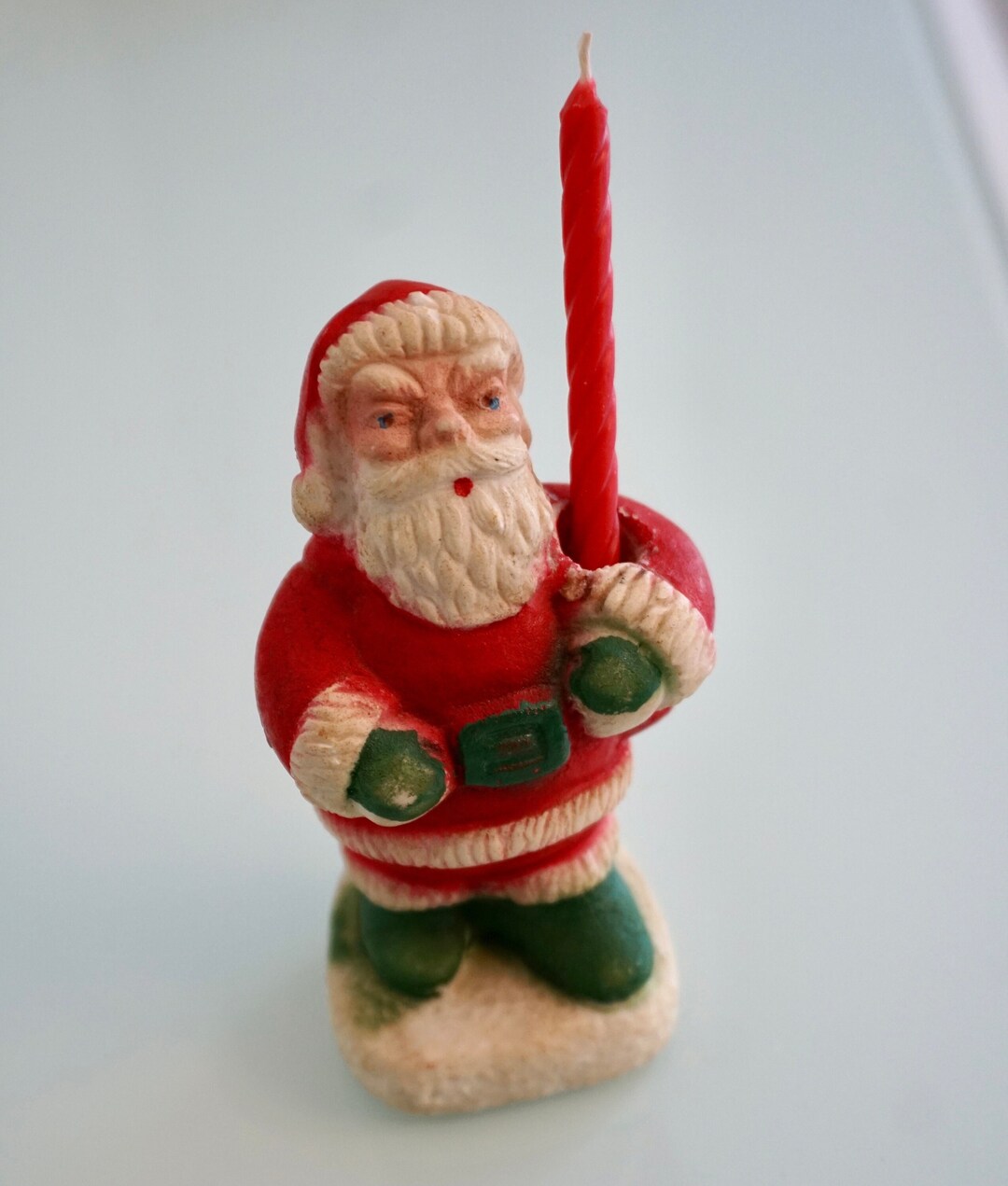 Vintage Chalkware Santa Candle Holder 4 Inches High - Etsy