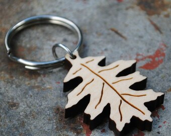 Maple Leaf Wooden Keychain Autumn Accessory Gifts under 25 | Etsy
