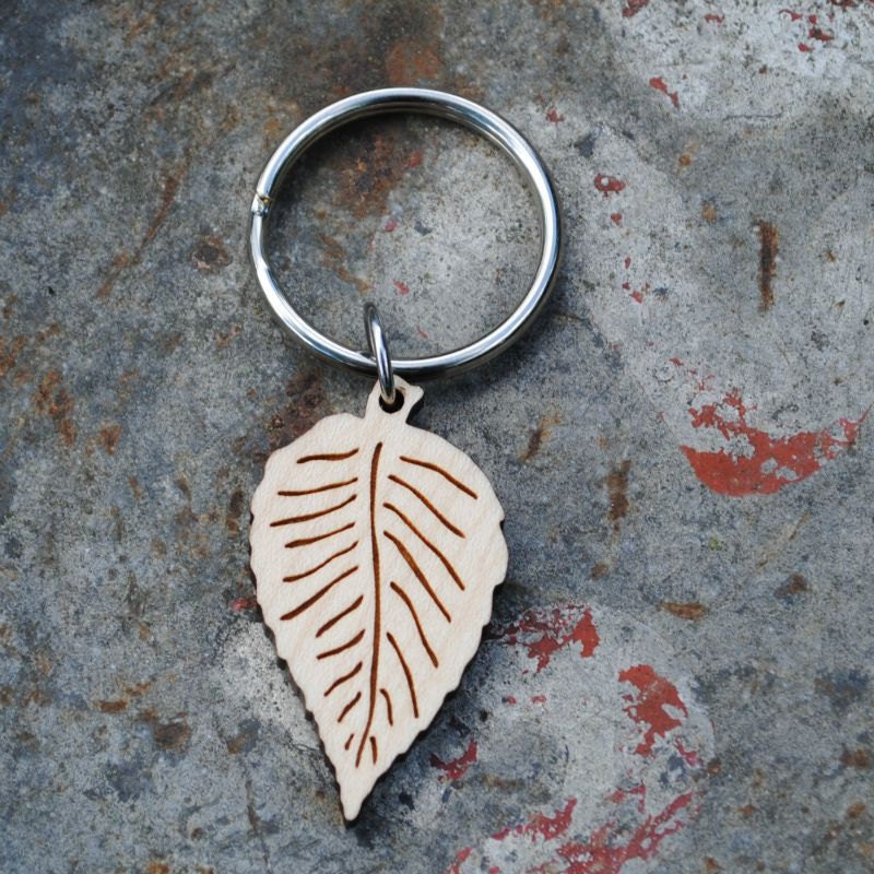 Birch Leaf Wooden Keychain Autumn Accessory Gifts Under 25 Fall Fashion ...