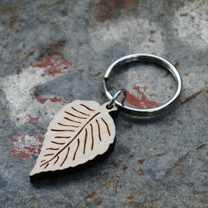 Birch Leaf Wooden Keychain Autumn Accessory Gifts Under 25 Fall Fashion ...