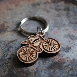 Bike Wooden Keychain Bicycle Key Ring - Etsy