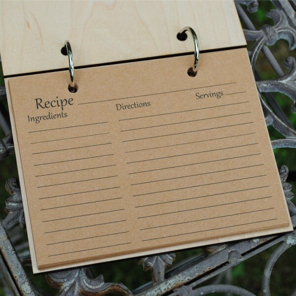 Personalized Recipe Card Book Log Cabin Design with Blank | Etsy