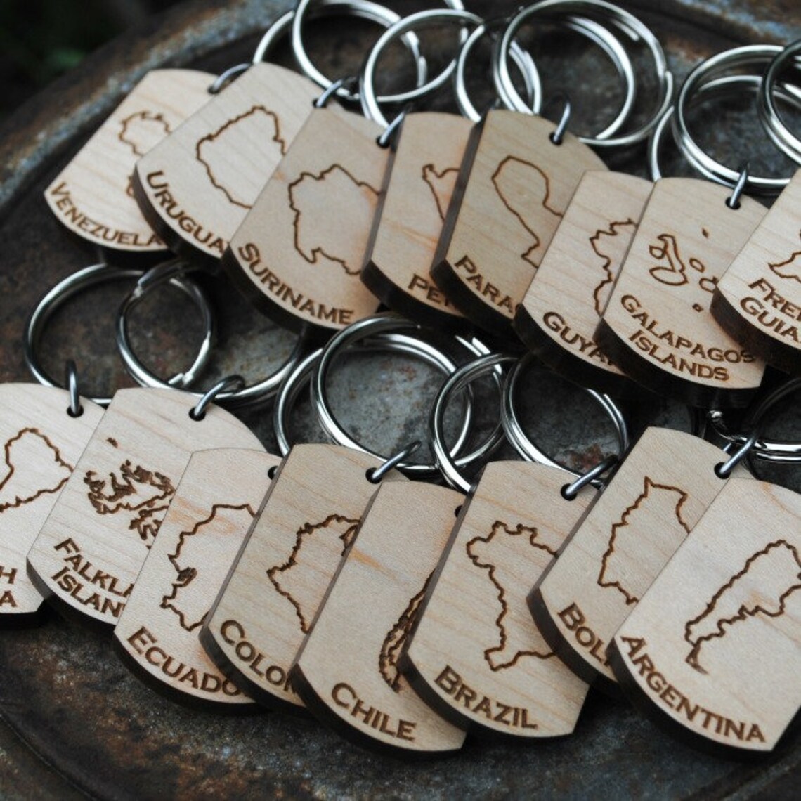 South America Keychain ANY Country Brazil Argentina - Etsy