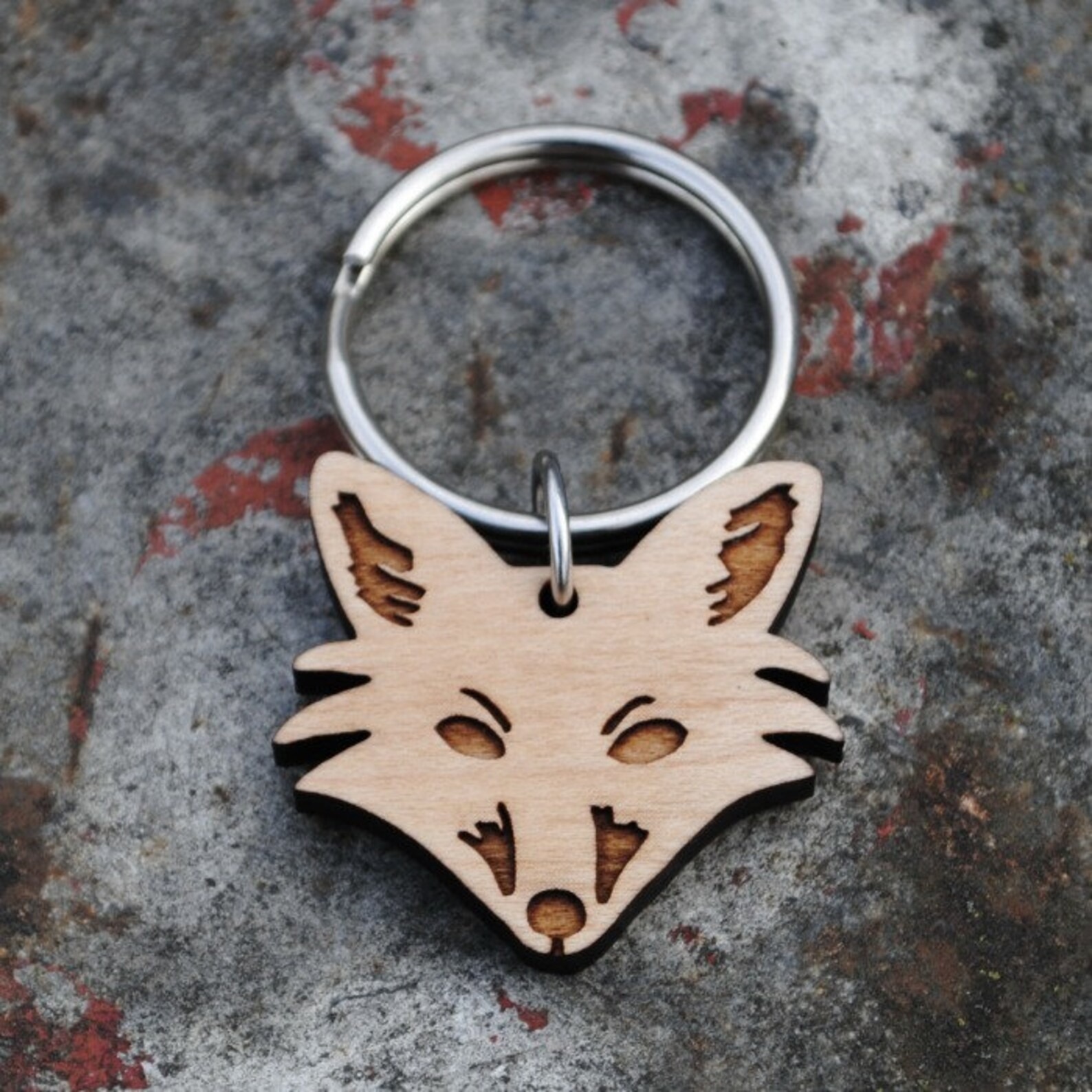 Wooden Fox Keychain Woodland Animal Series - Etsy