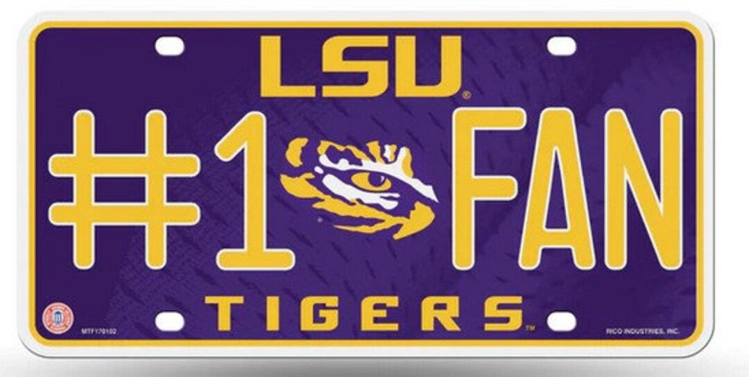 LSU NCAA #1 Fan Metal License Plate - Etsy