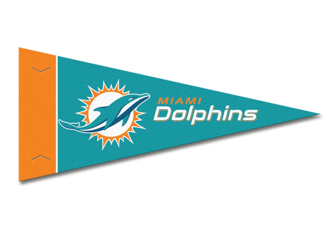 Miami Dolphins NFL Felt Mini Pennants, 4" X 9", Licensed by Rico - Etsy