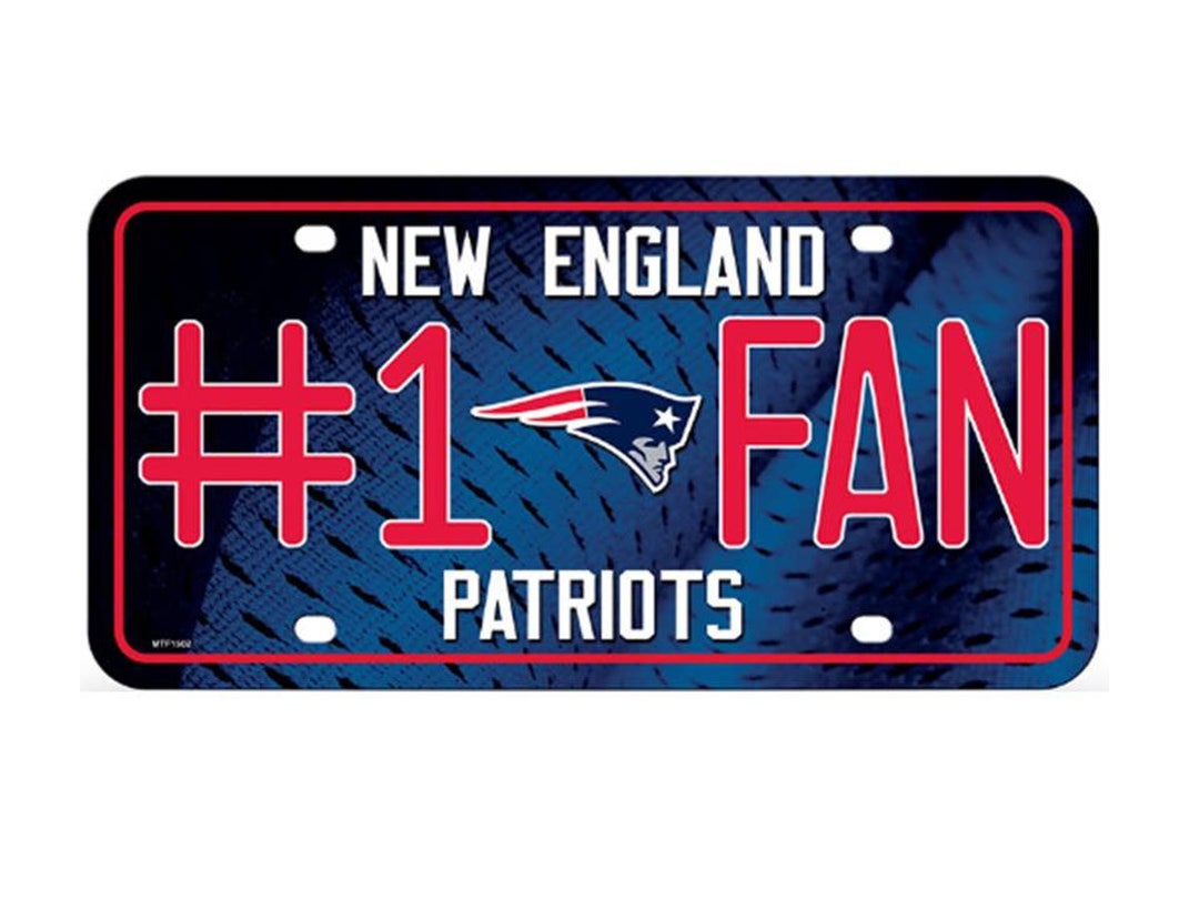 New England Patriots NFL #1 Fan Metal License Plate, Licensed by Rico ...