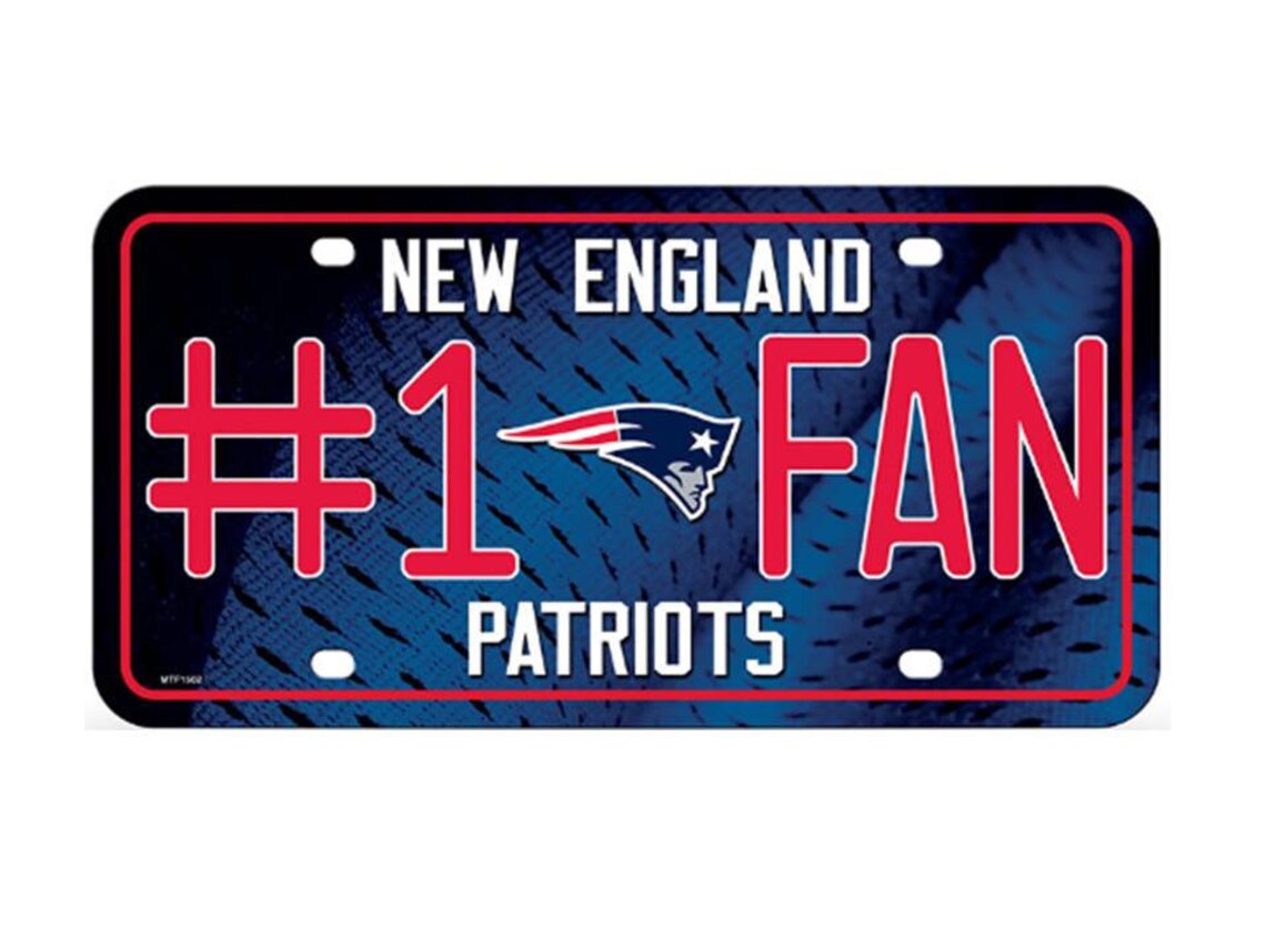 New England Patriots NFL #1 Fan Metal License Plate, Licensed by Rico ...