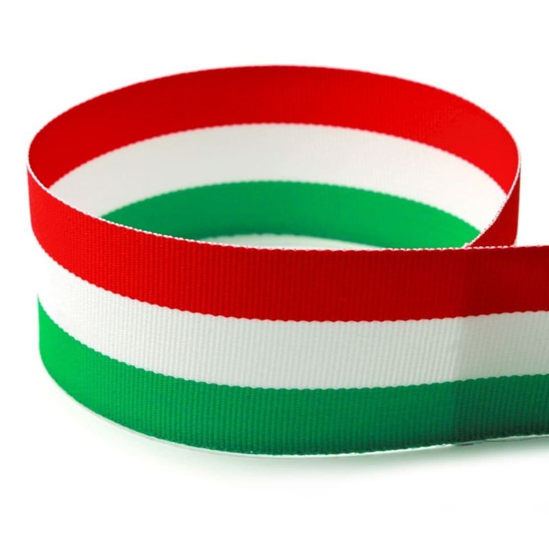 5/8" Red, White, Green Grosgrain Ribbon (italian Pride) - Made in USA ...