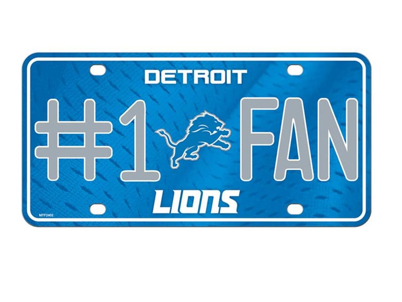 Detroit Lions NFL #1 Fan Metal License Plate, Licensed by Rico - Etsy