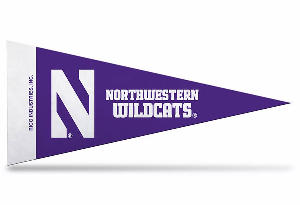 Northwestern University Wildcats Felt Mini Pennants, 4" X 9" - Licensed ...