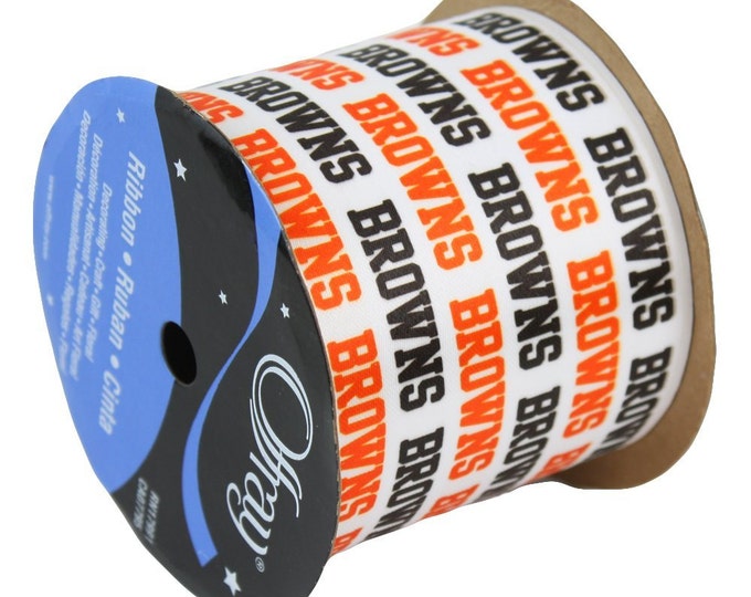 2.5 NFL Cleveland Browns Ribbon, 9 Foot Spool, Licensed NFL Offray ...