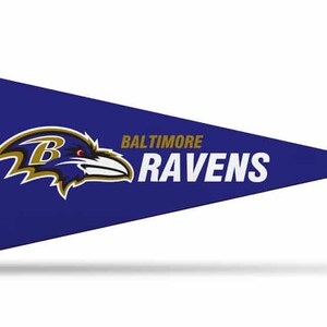 2.5 NFL Baltimore Ravens Ribbon, 9 Feet & Mini Pennant, Licensed NFL ...