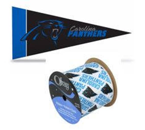 2.5 NFL Carolina Panthers Ribbon 9 Feet & Mini Pennant | Etsy