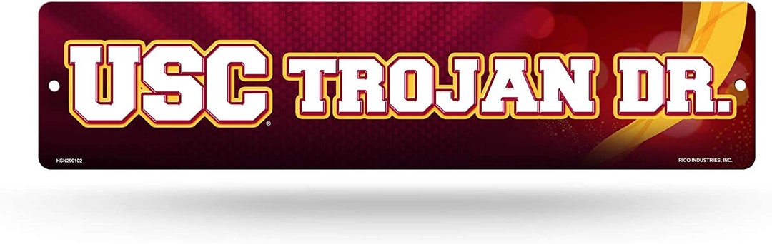 USC Trojans Plastic Street Sign - Licensed by Rico - Etsy